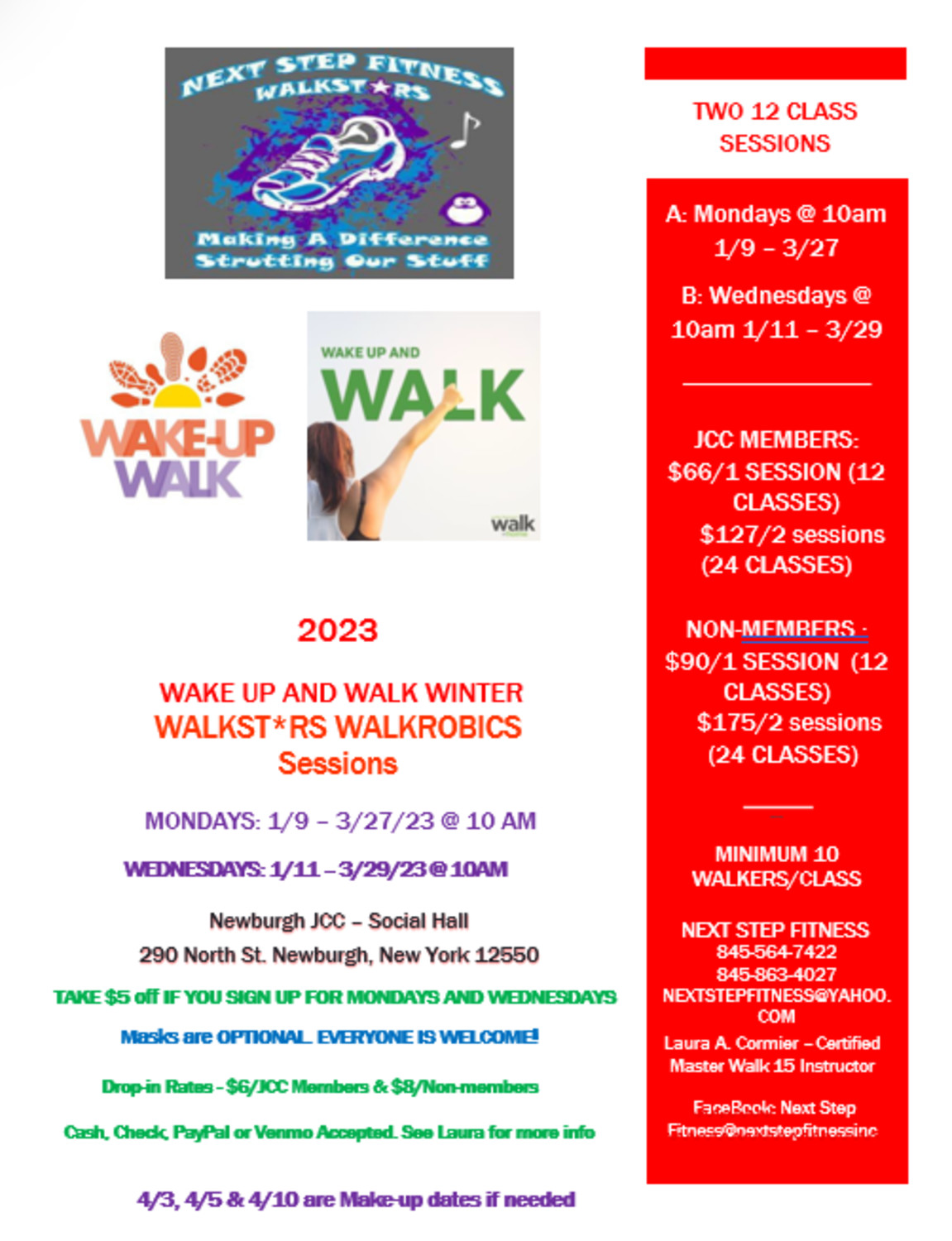 Next Step Fitness WalkSt*rs WalkRobics - Wake Up & Walk Winter Session ...