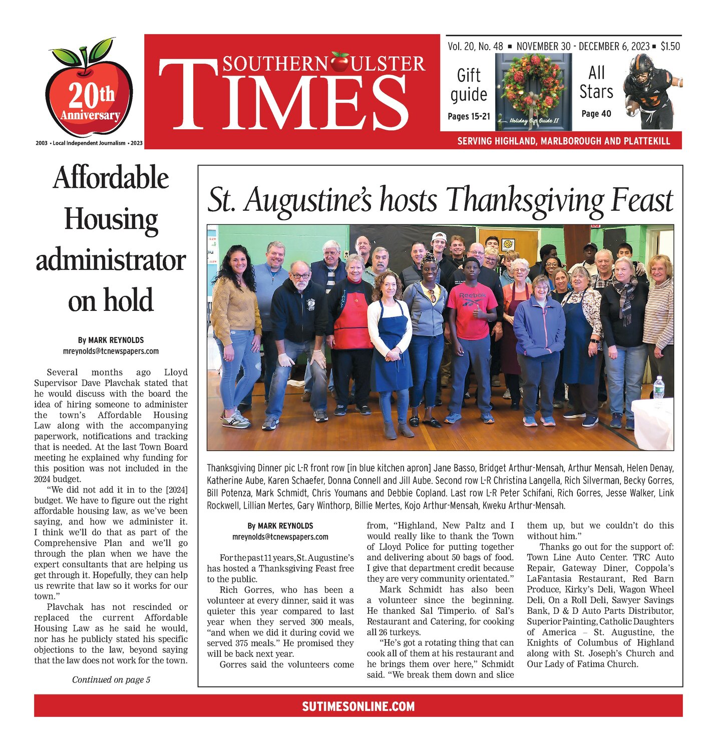 Southern Ulster Times - November 30, 2023 | My Hudson Valley