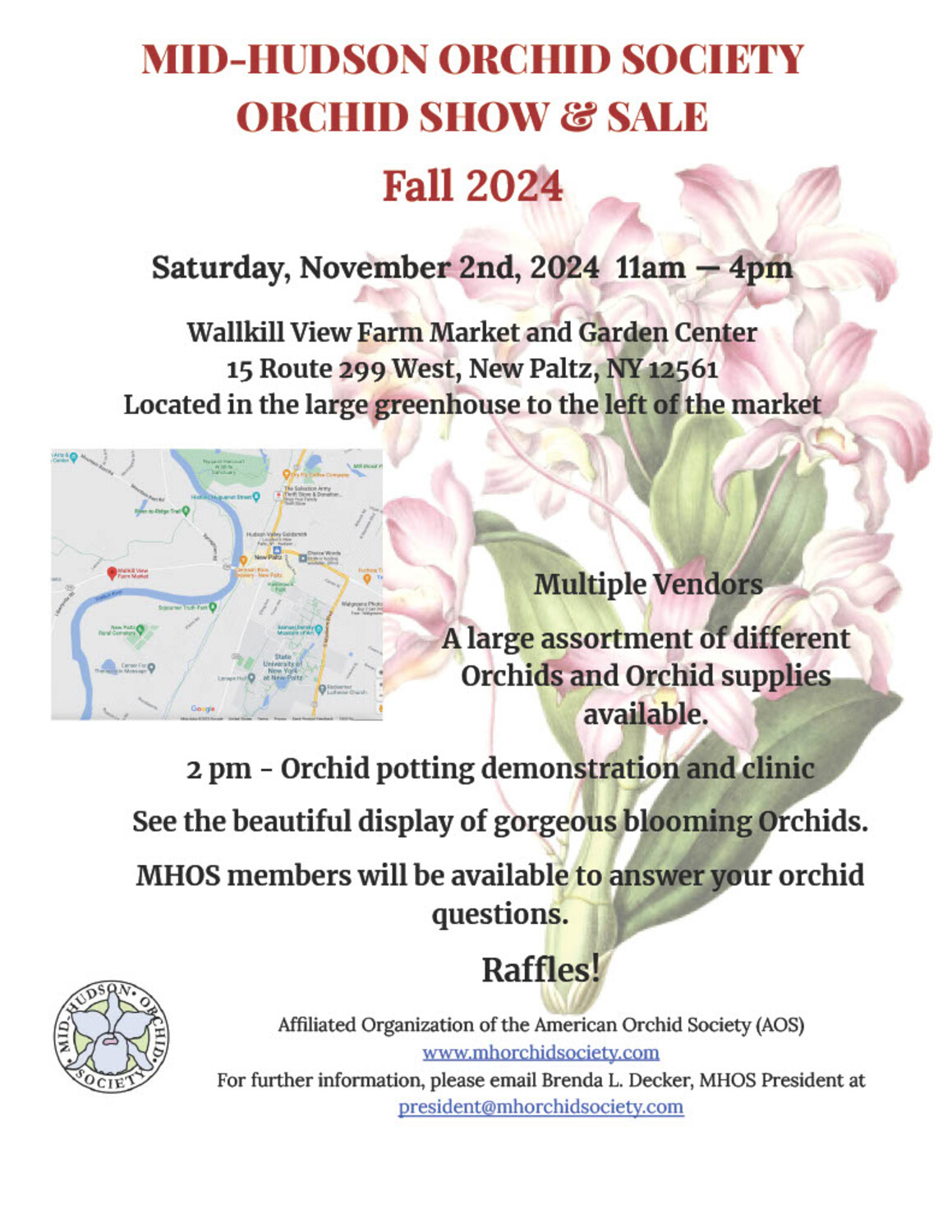 Mid-Hudson Orchid Society Fall 2024 Orchid Show & Sale | My Hudson Valley