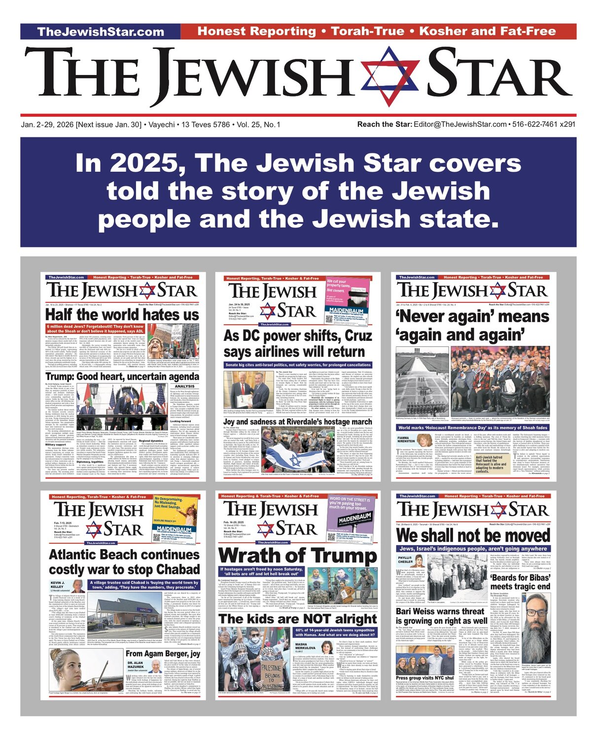 Jewish Star front covers of 2025 | The Jewish Star | www.thejewishstar.com