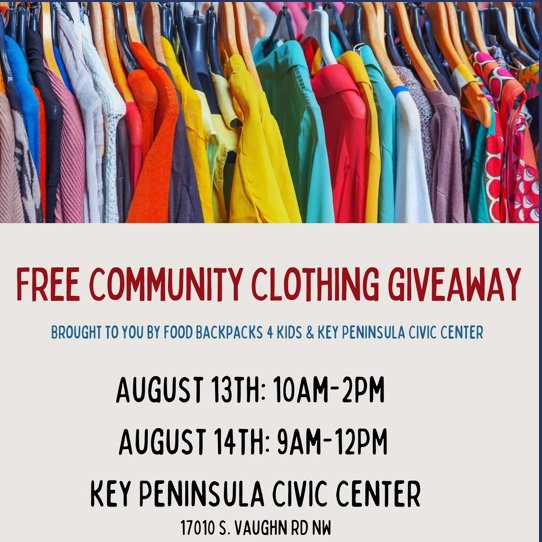 Free Community Clothing Giveaway | Key Peninsula News