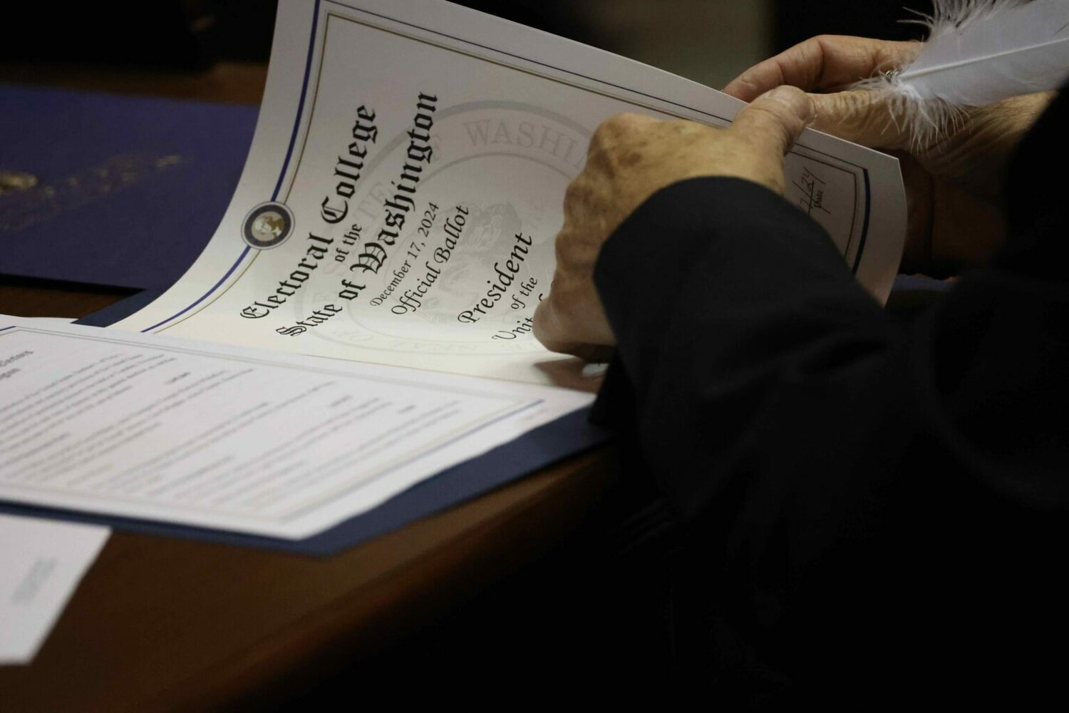 Washington state’s electors cast Electoral College votes for Harris and ...