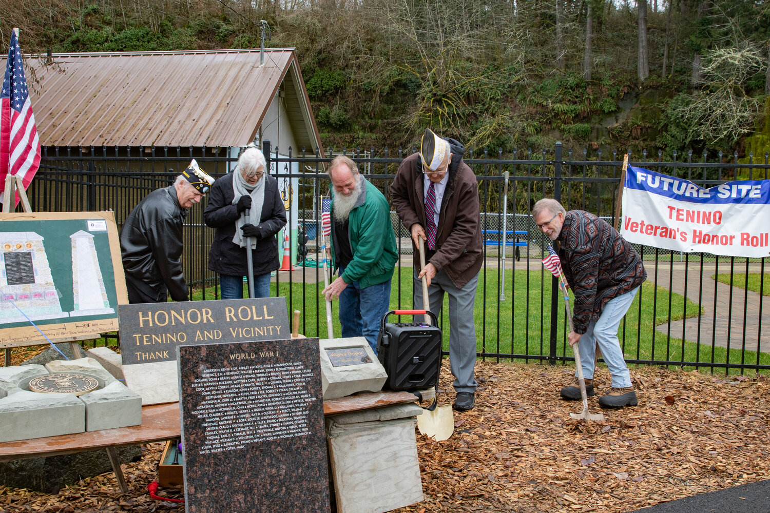 Groundbreaking held for Tenino Veterans Honor Roll Memorial Wall ...