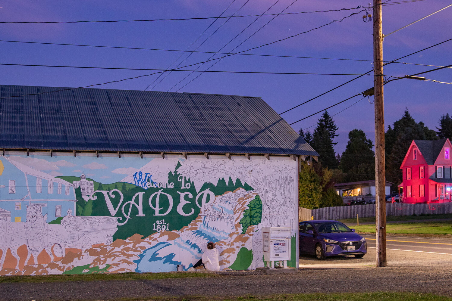 A painted record: Vader Eagle Scout crafts mural displaying South Lewis ...