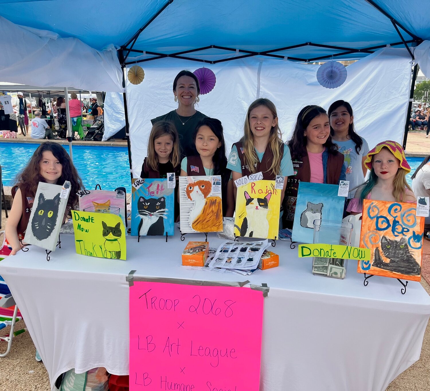 Brownie Troop 2068 raises funds for Kitty Cove at Long Beach Arts in ...