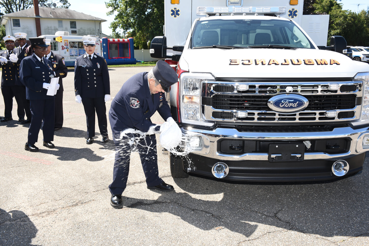 EMT christens Uniondale ambulance at dedication ceremony at Sherman Van ...
