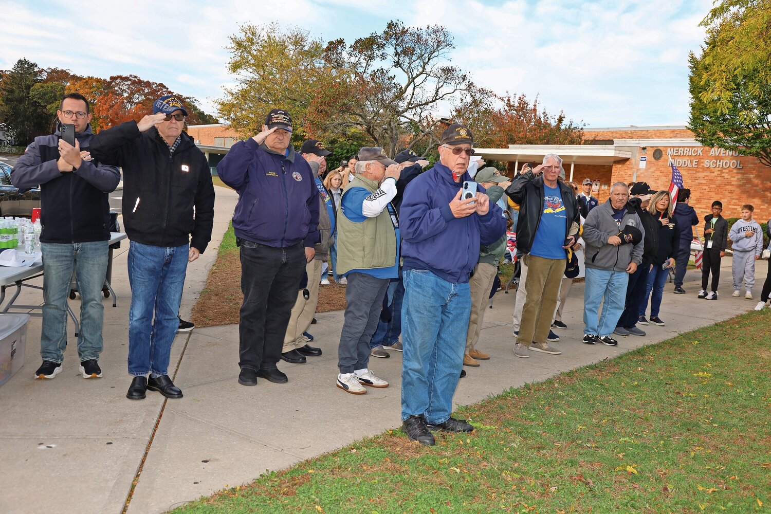 Flags fly high for veterans' cause at Merrick Avenue Middle School ...