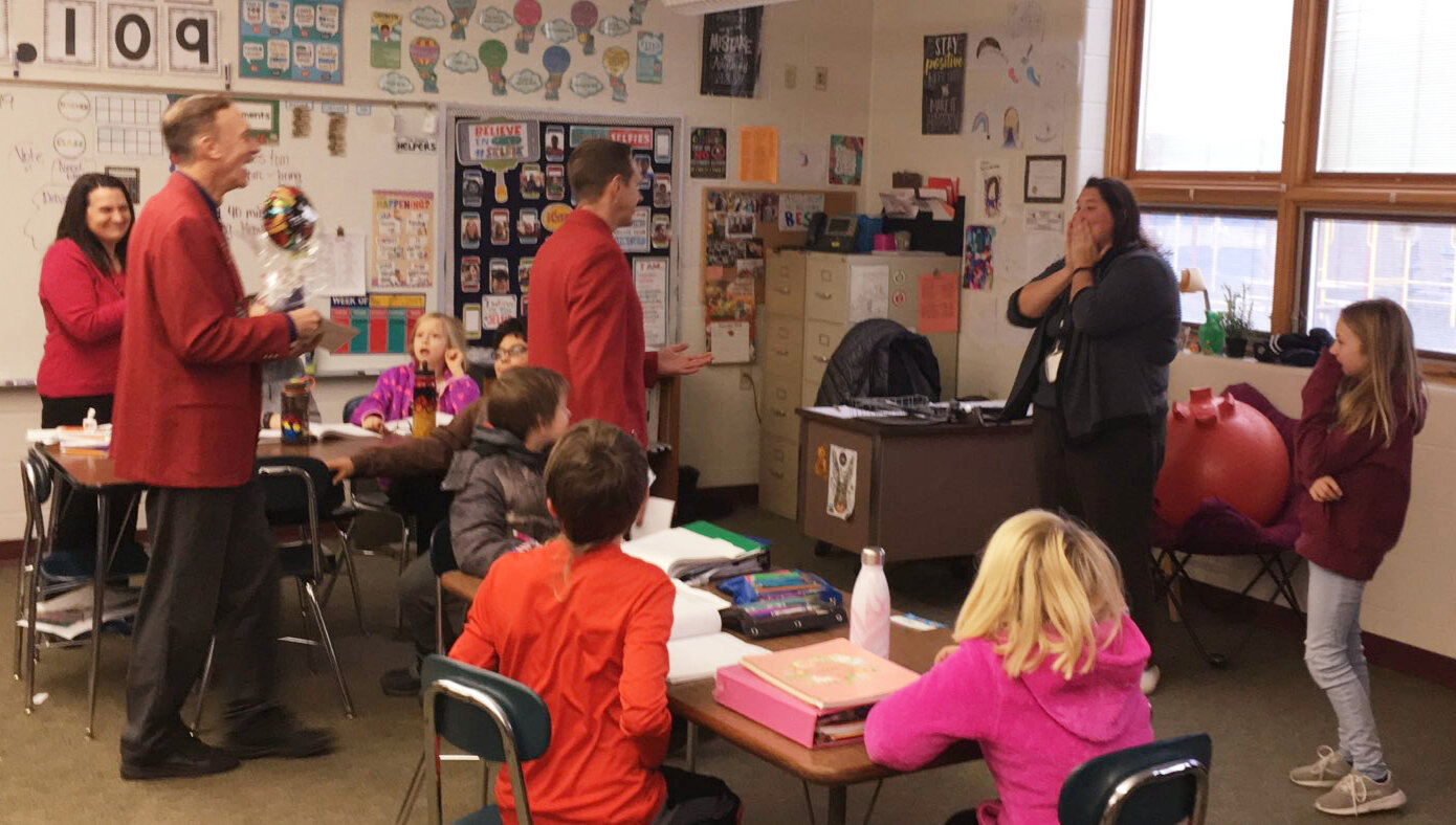 Crystal Apple Teachers of Distinction surprised in classroom - Hub City ...