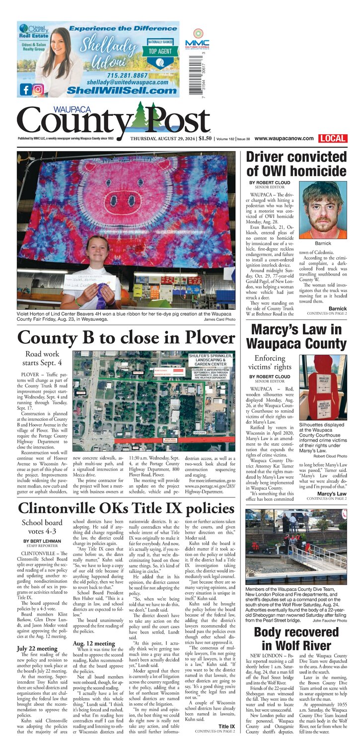 Waupaca County Post 08.29.24 - Waupaca County Post