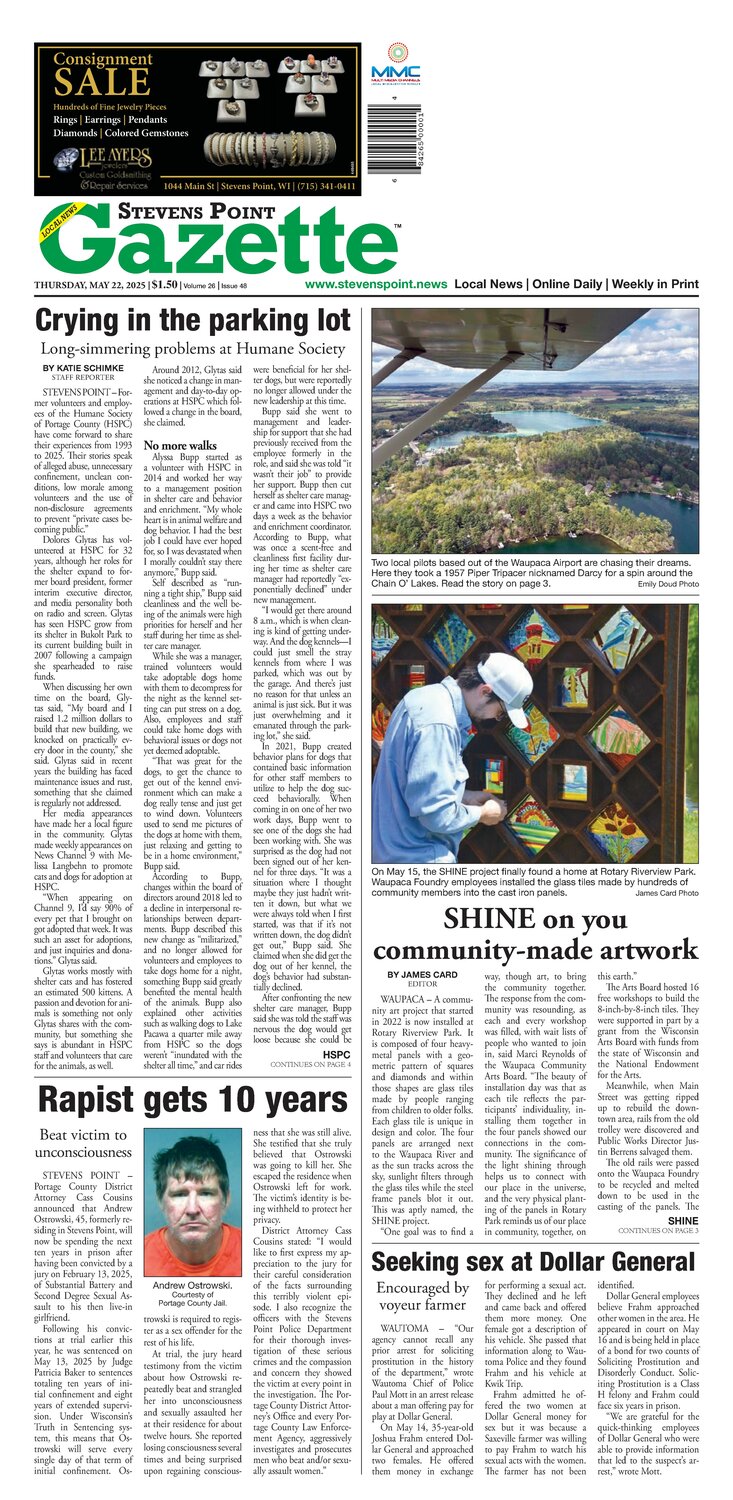 Stevens Point Gazette Thursday, May 22, 2025 - Waupaca County Post