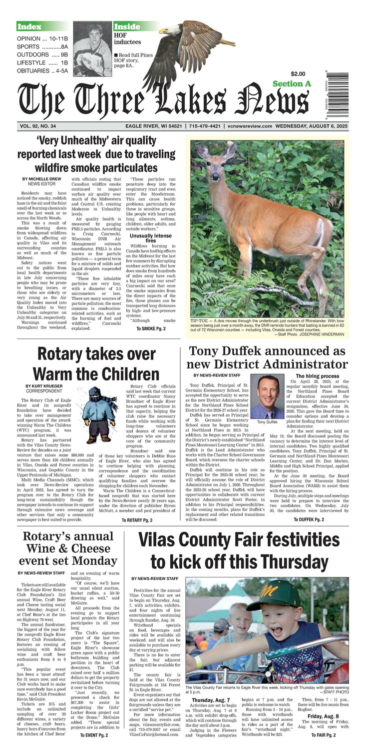 Three Lakes News 08.06.2025 - Vilas County News-Review