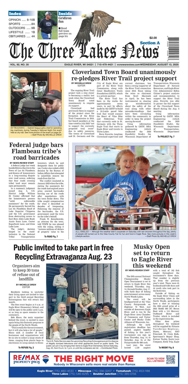 Three Lakes News 08.13.2025 - Vilas County News-Review