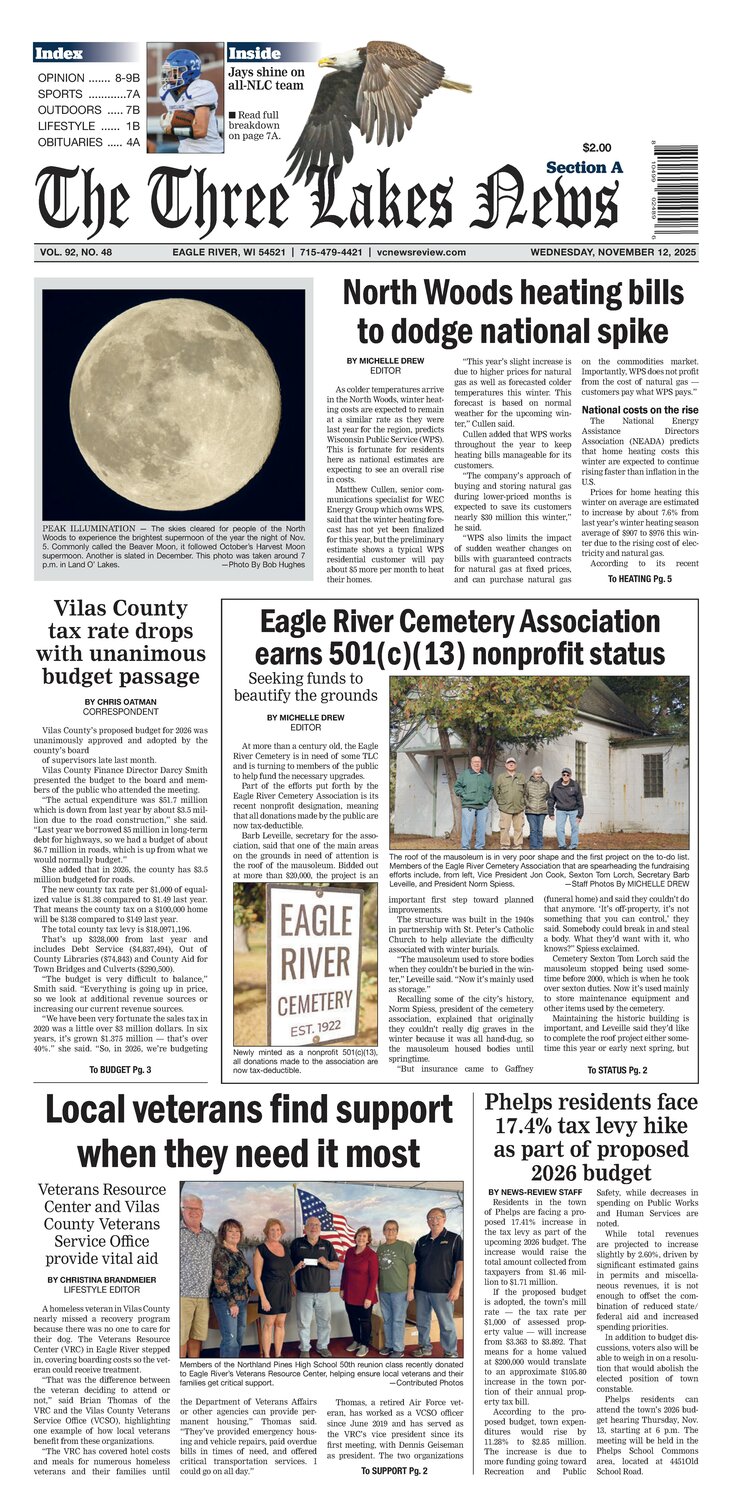 Three Lakes News 11.12.2025 - Vilas County News-Review
