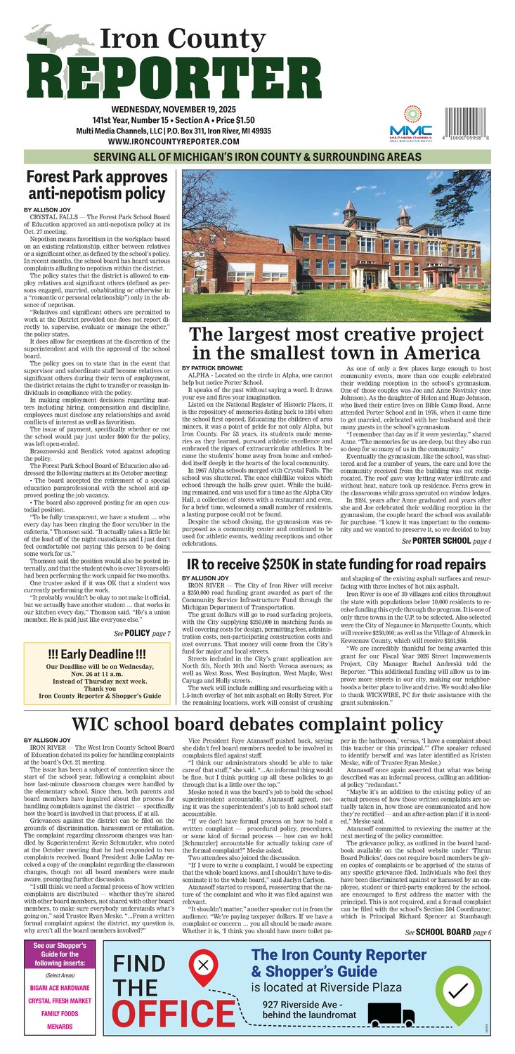 Iron County Reporter Wednesday, November 19, 2025 - Iron County Reporter
