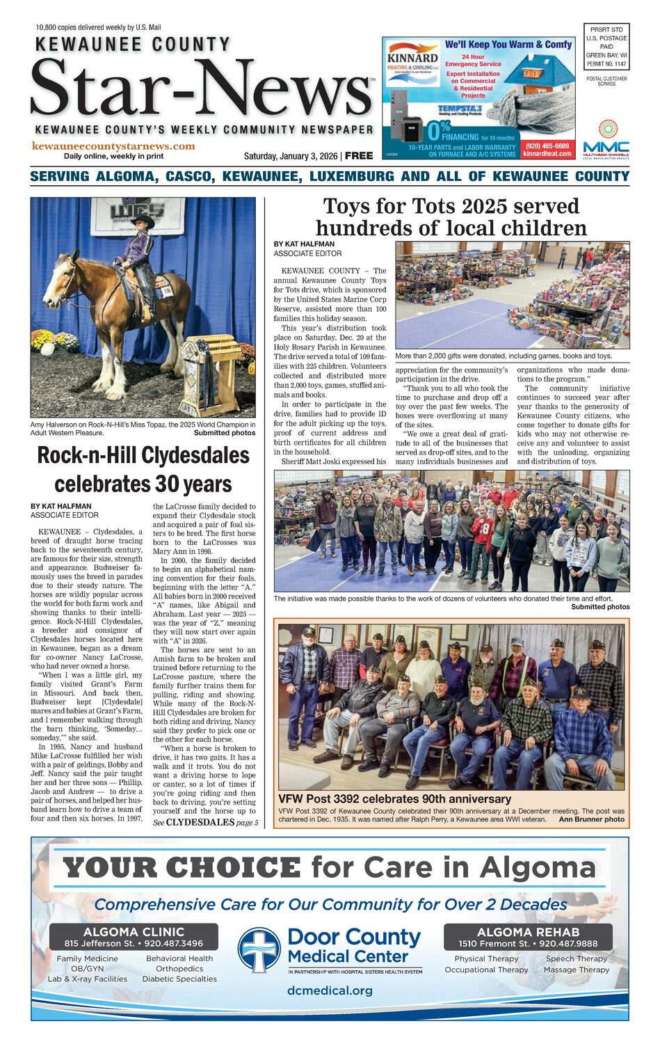 Kewaunee County Star-News 01.03.26 - Kewaunee County Star News