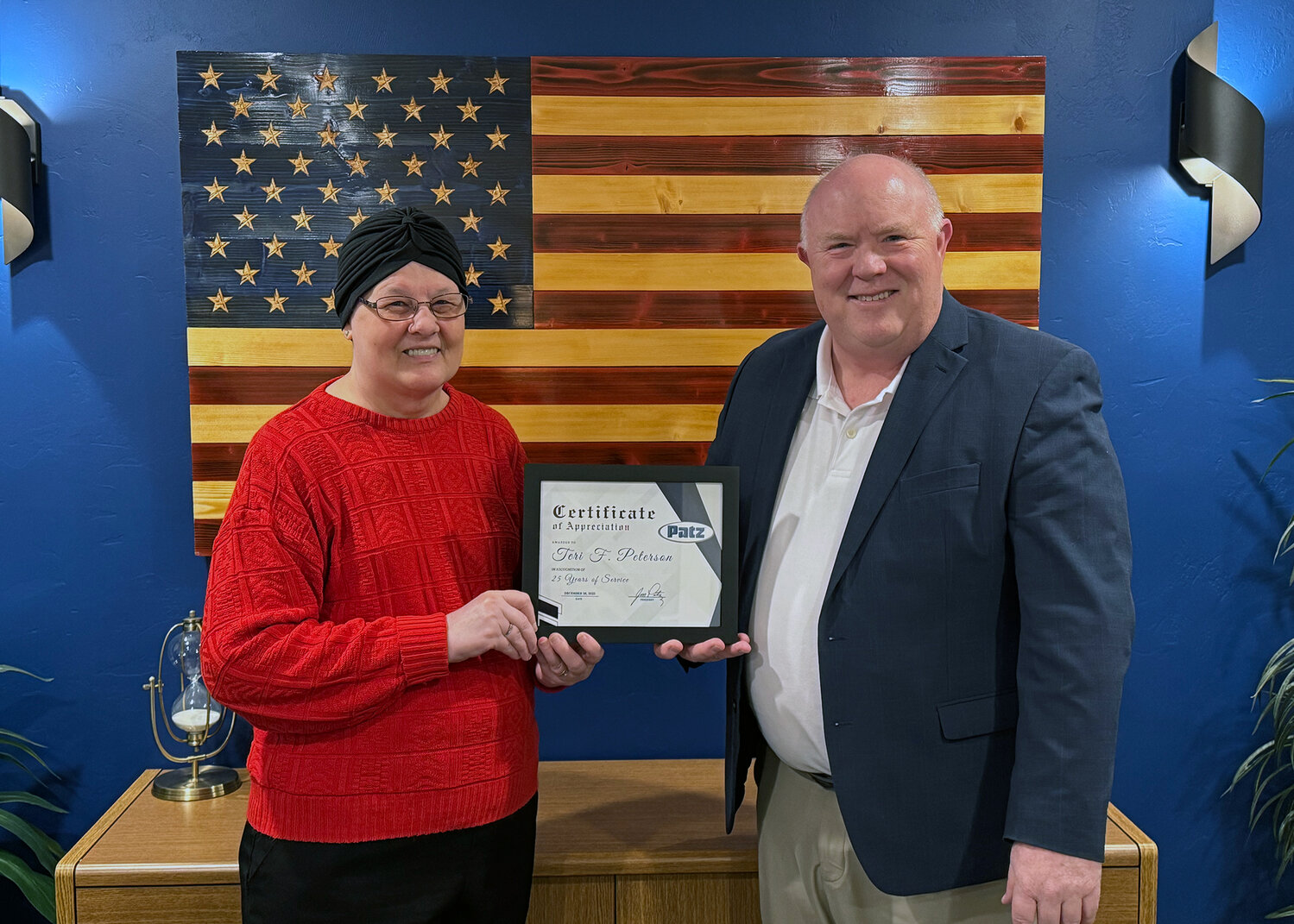 Peterson celebrates 25th anniversary with Patz Corporation - Peshtigo Times