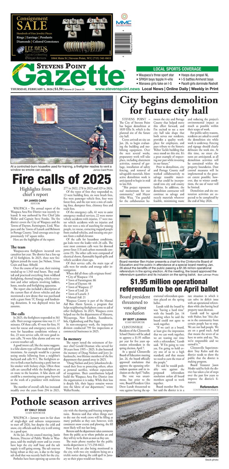 Portage County Gazette E-edition - Waupaca County Post