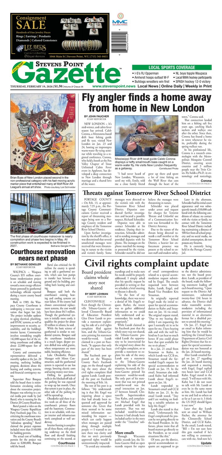 Portage County Gazette E-edition - Waupaca County Post