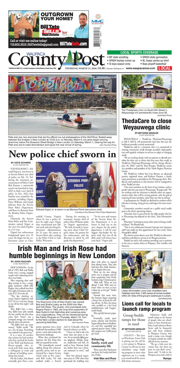 Waupaca County Post Thursday, March 12, 2026 - Waupaca County Post