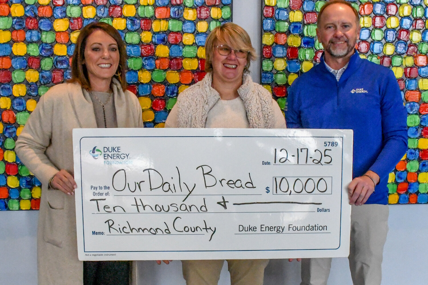 Our Daily Bread, DPK, BackPack Pals awarded $10K each from Duke Energy ...