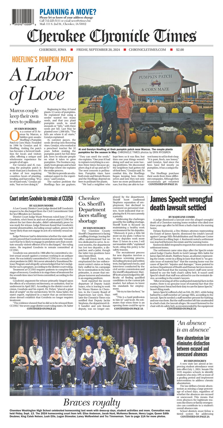 Cherokee Chronicle Times 9-20-24 - The Cherokee Chronicle Times