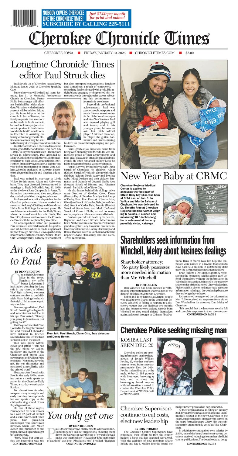 Cherokee Chronicle Times 1-10-25 - The Cherokee Chronicle Times