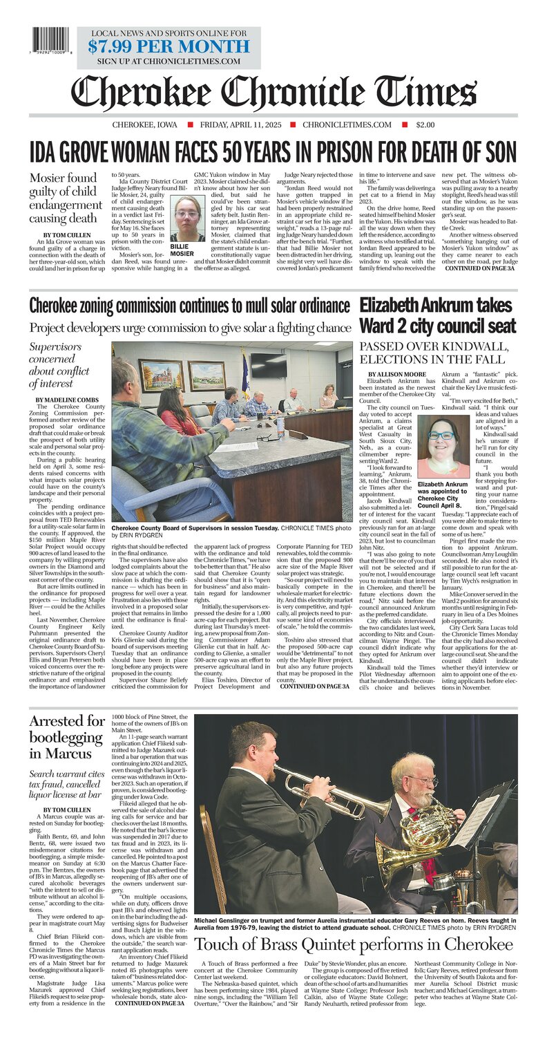 Cherokee Chronicle Times 4-11-25 - The Cherokee Chronicle Times