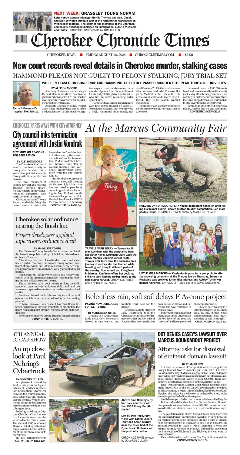 Cherokee Chronicle Times 8-15-25 - The Cherokee Chronicle Times