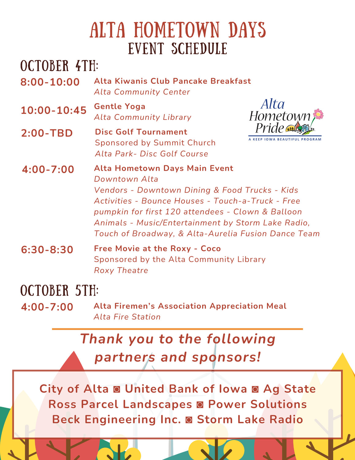 Alta Hometown Days brought to you by the Alta Hometown Pride Committee ...