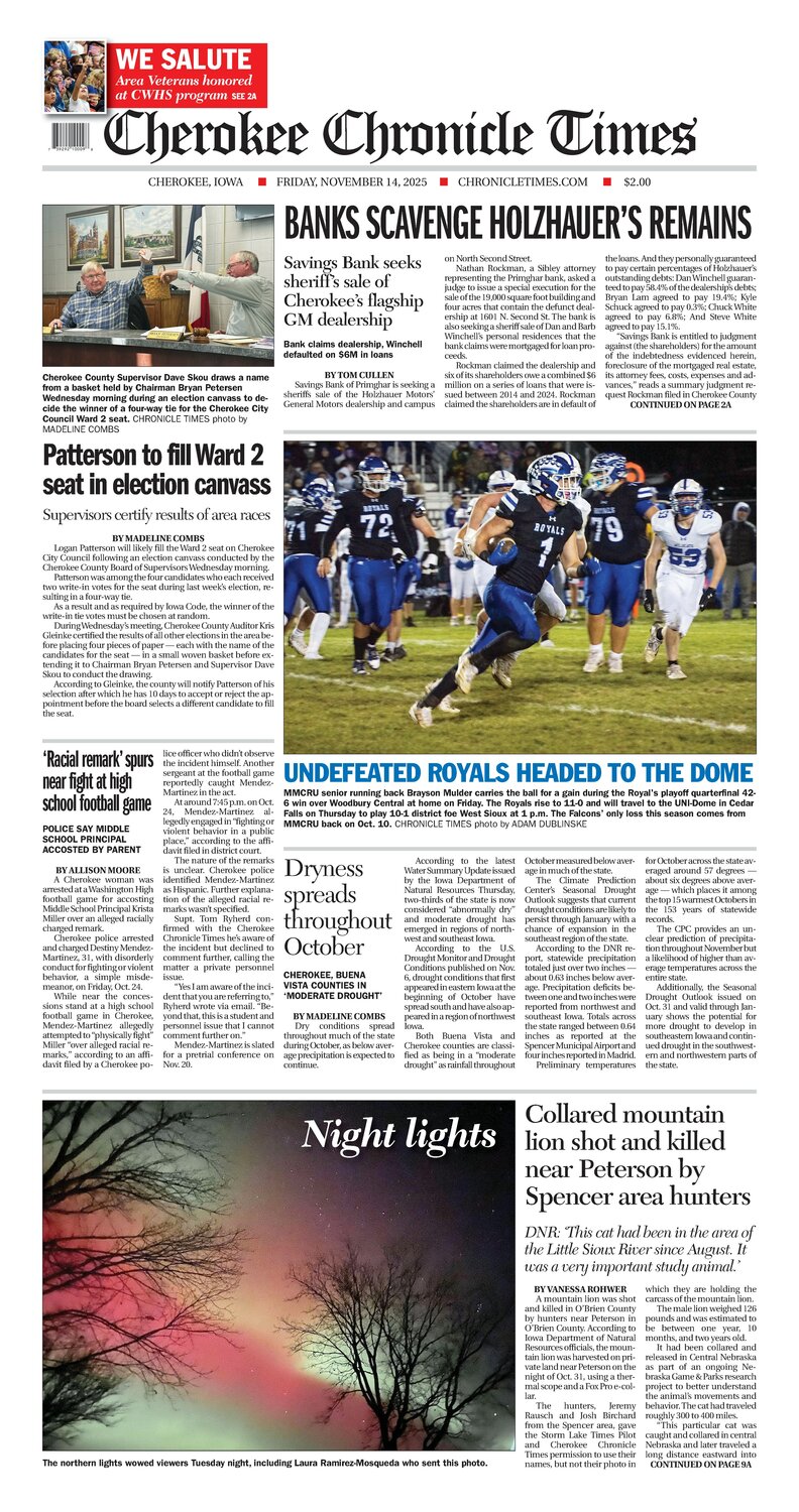 Cherokee Chronicle Times 11-14-25 - The Cherokee Chronicle Times