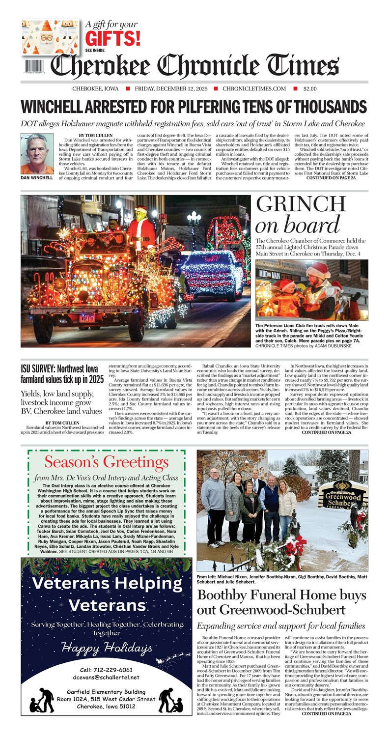 Cherokee Chronicle Times 12-12-25 - The Cherokee Chronicle Times