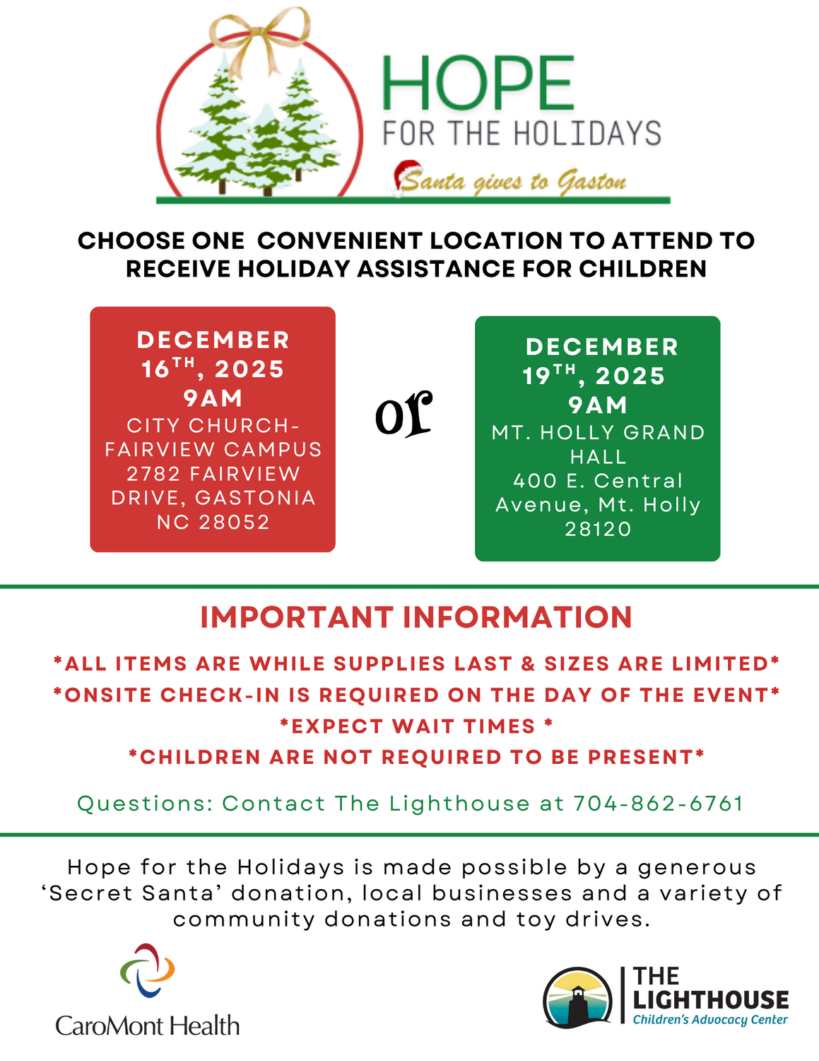 ‘HOPE FOR THE HOLIDAYS’ RETURNS TO HELP FAMILIES, CHILDREN IN NEED ...