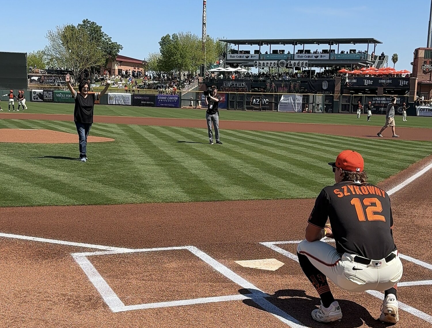 Fort Mcdowell president throws out first pitch at Giants Spring ...